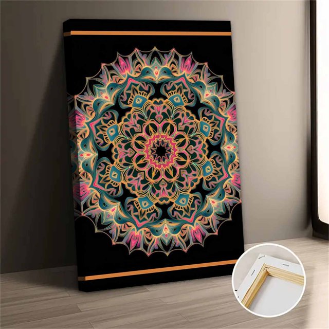 Abstract Mandala Canvas Wall Art Print for Bedroom Living Room Home ...