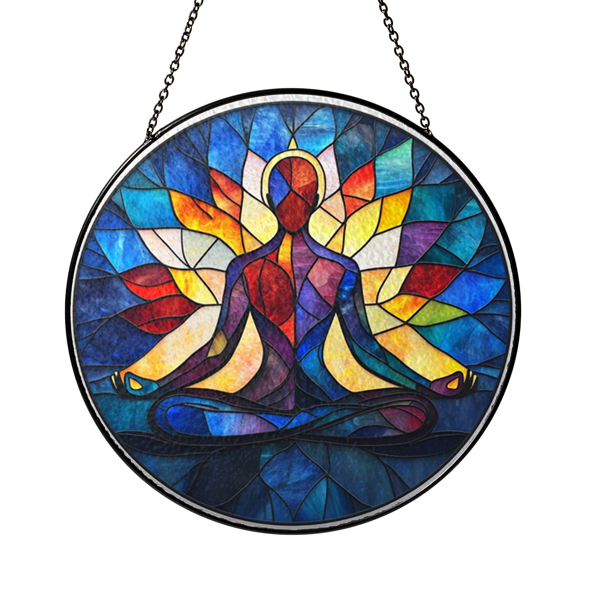 Abstract Mandala Stained Glass Style Suncatcher – Decorative Window Art ...