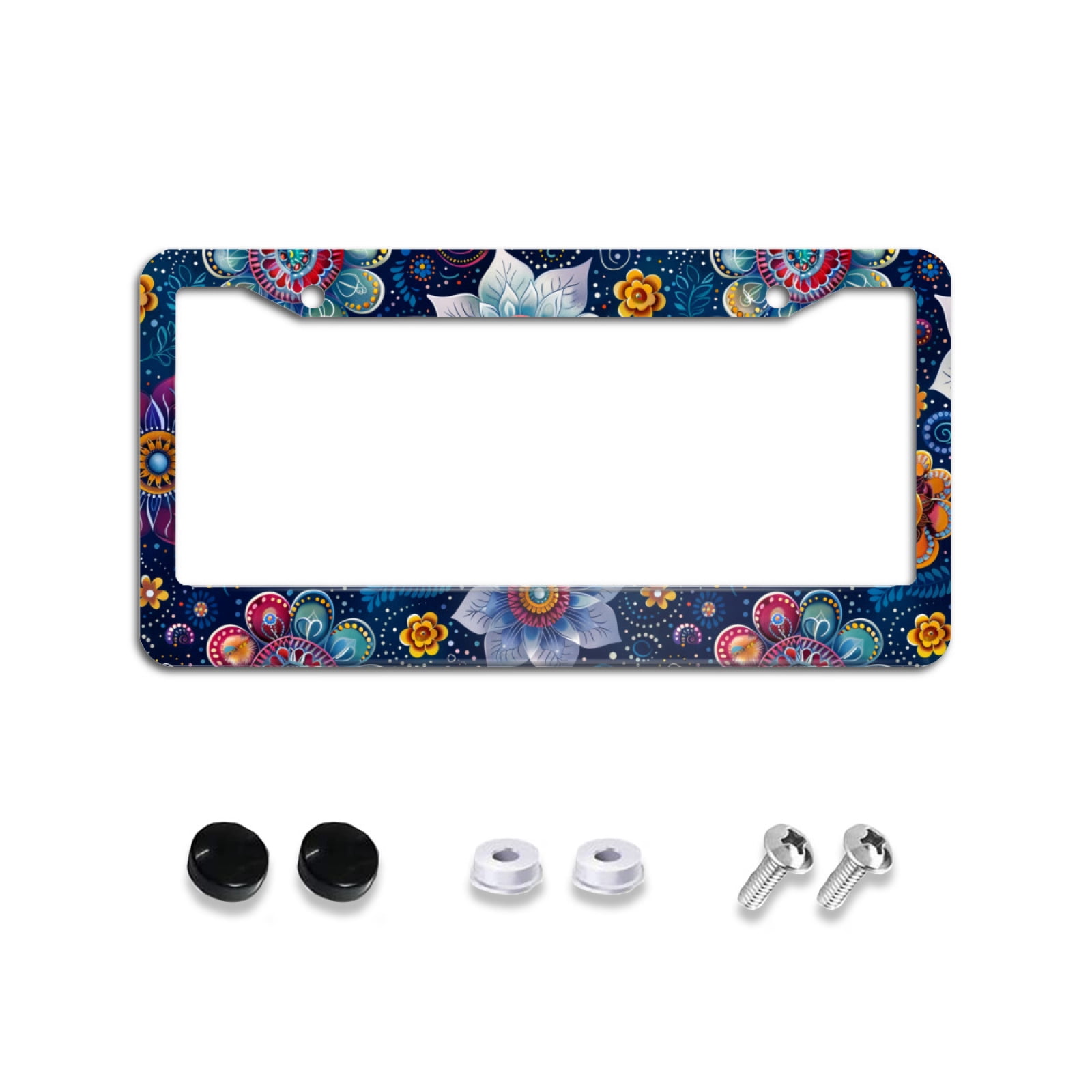 Abstract Mandalas License Plate Frames for Women Men Car Plate Holder ...