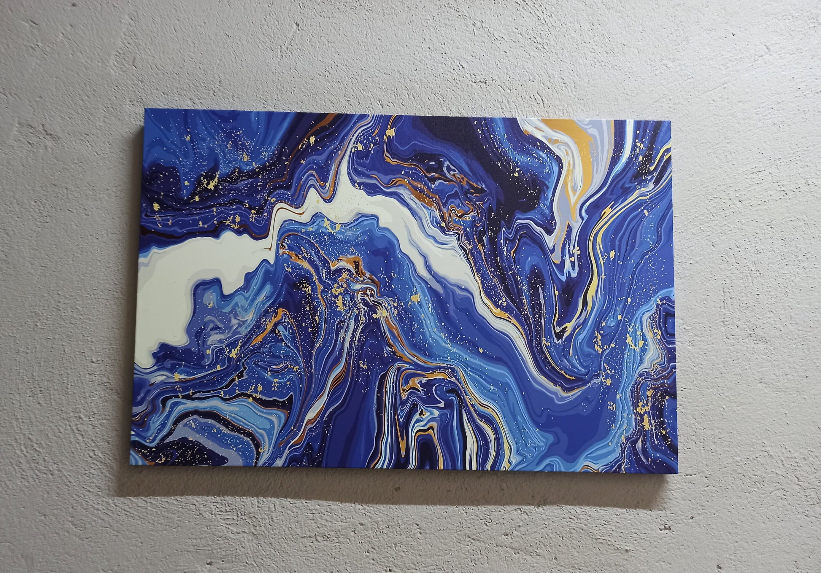 Abstract Marble Art, Gold Marble Poster, Modern Wall Decor, Navy Blue ...