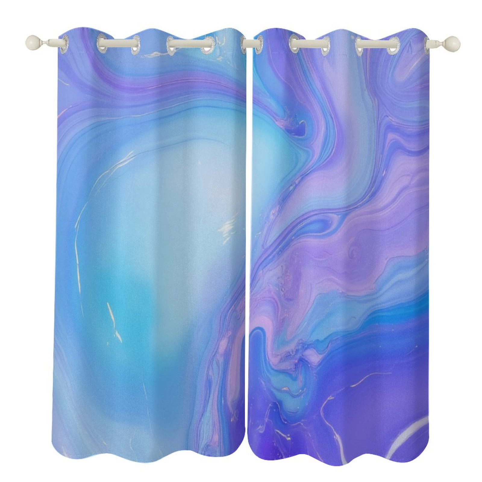 Abstract Marble Art Print-1 2 Panels Curtains for Bedroom Living Room ...