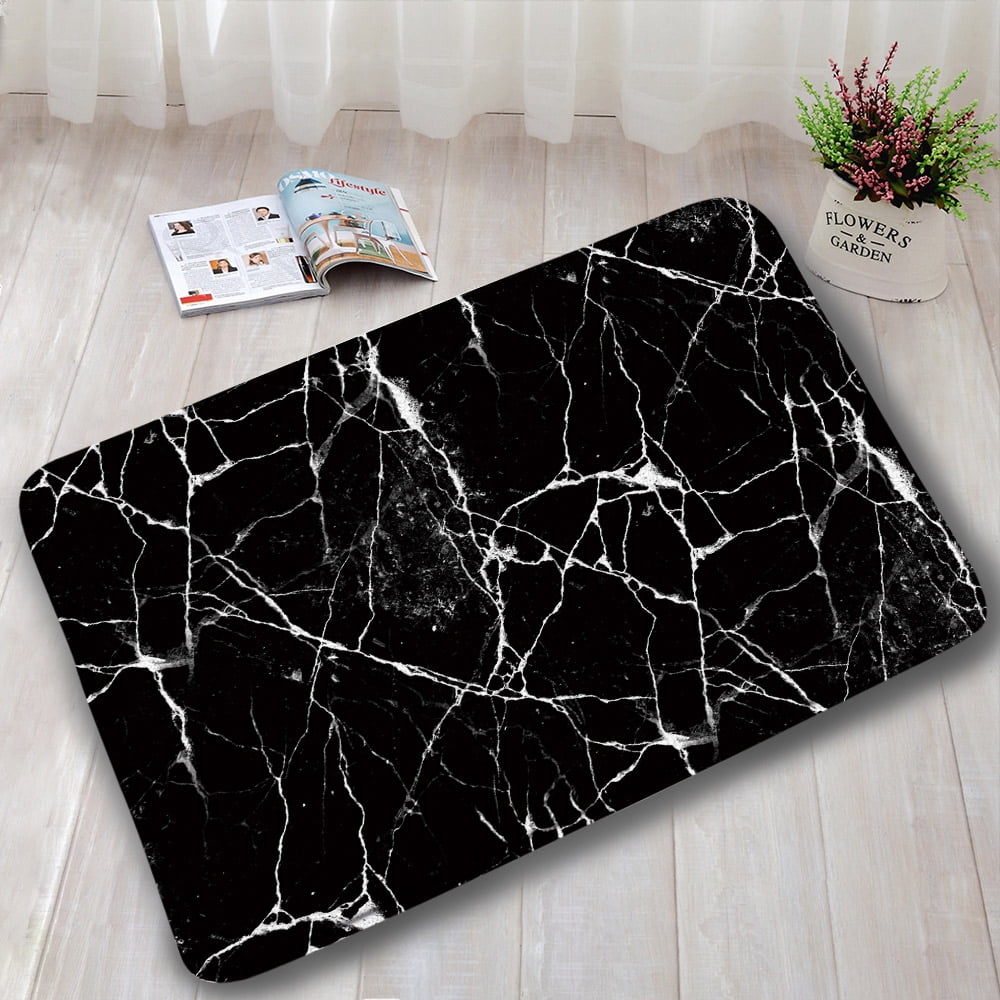 Abstract Marble Bath Mat Set Sea Waves Texture Art Pattern Modern Home ...