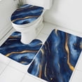 Abstract Marble Bathroom Rugs Set Gold Texture Modern Navy Simple Style ...