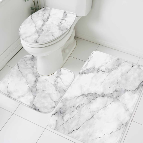 Abstract Marble Bathroom Rugs Set Simple Marble Modernism Impressionist ...