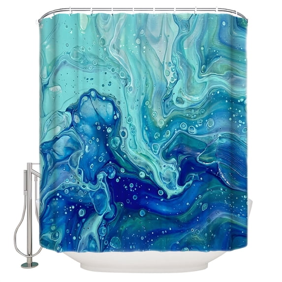 Abstract Marble Bathroom Shower Curtains with 12 Hooks Waterproof ...