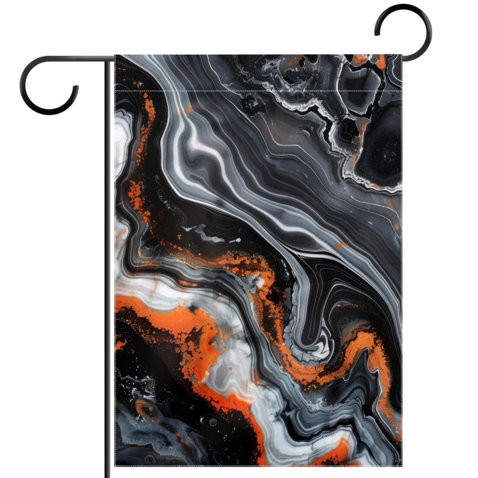 Abstract Marble Black Welcome Garden Flags, 12 x 18 Inch Double Sided ...