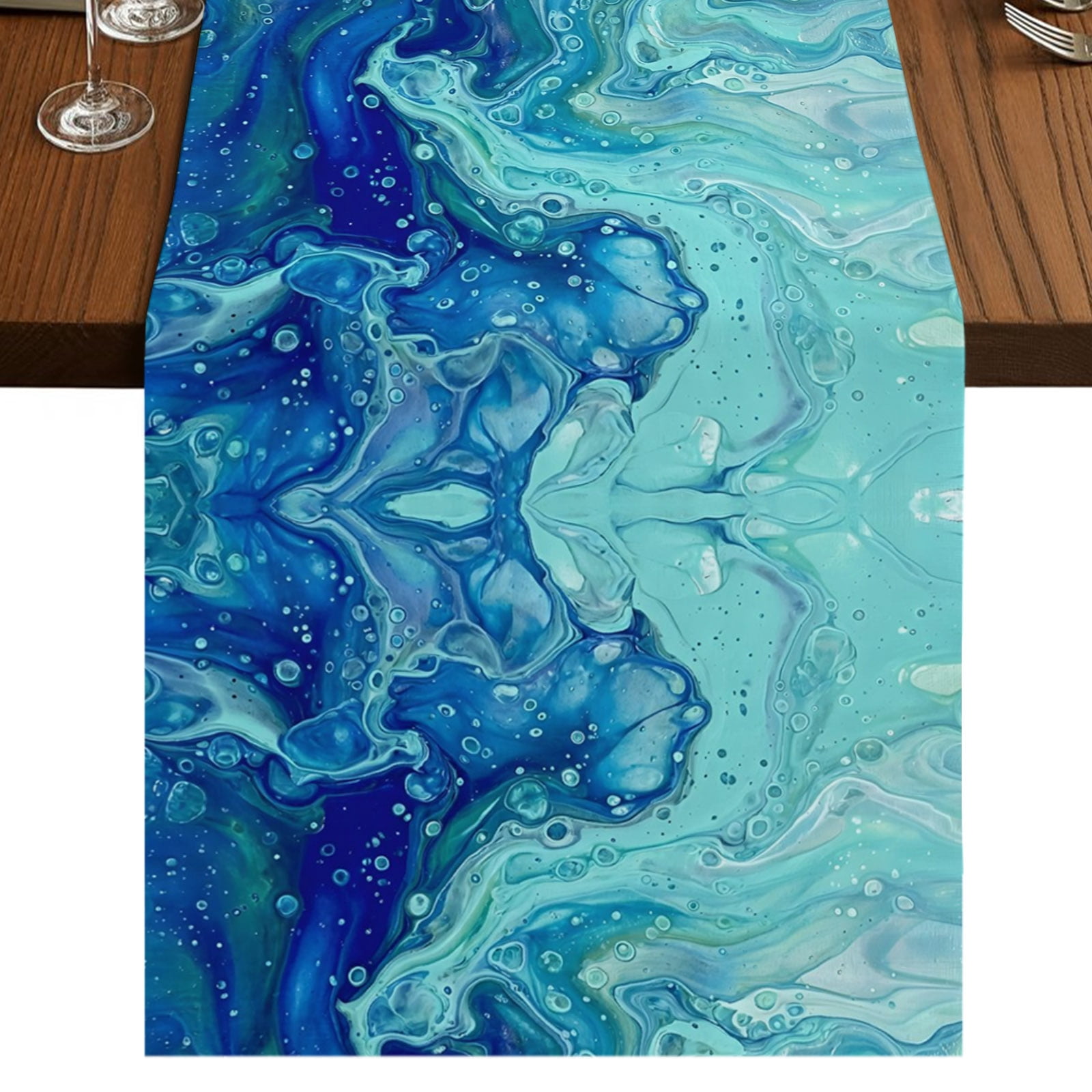 Abstract Marble Burlap Cotton Table Runner 13x120 Inches Long ...