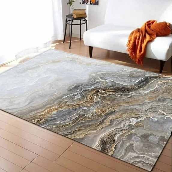 Abstract Marble Design Carpet for Living Room rations Sofa Table Large ...