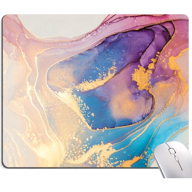 Abstract Marble Design Mouse Pad Square Washable Cloth Mousepad NonSlip ...