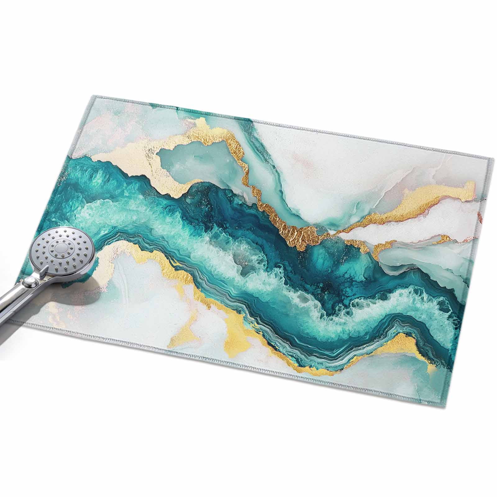 Abstract Marble Entryway Rug 2x3ft Washable Non Slip Bathroom Rug Low ...