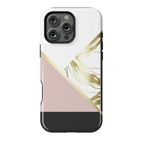 Abstract Marble Gold Line Design iPhone Case 17 16 15 14 13 12 11 Pro ...