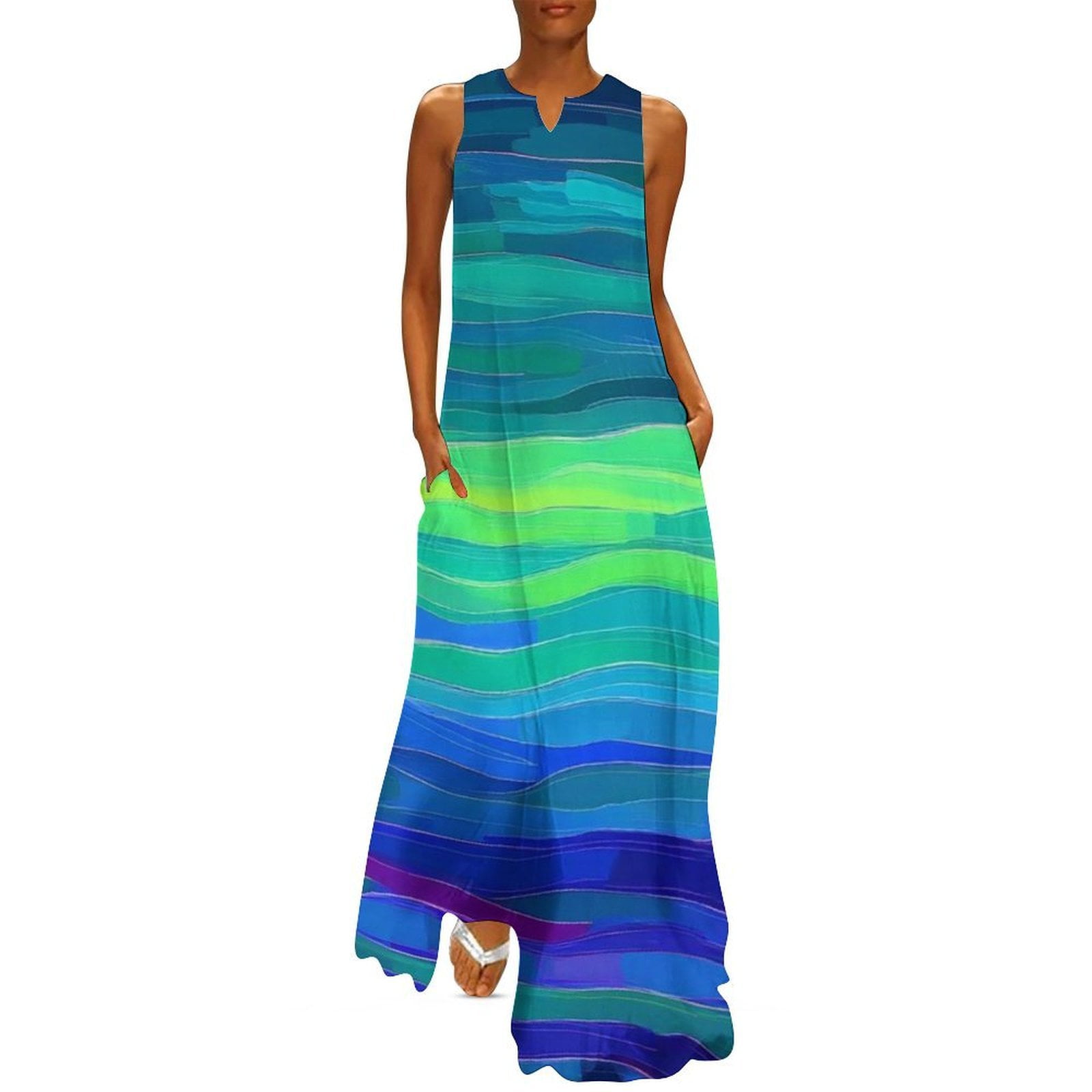 Abstract Marble Grain Gold Blue Honeycomb Long Dress luxury evening ...