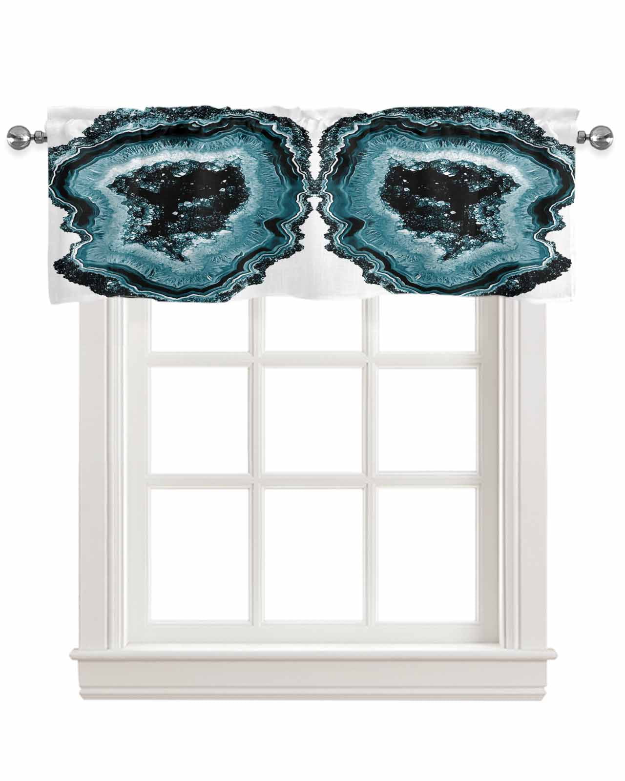 Abstract Marble Kitchen Valances for Windows Farmhouse Linen Window ...