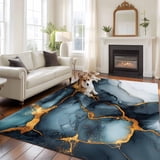 Abstract Marble Large Area Rugs 8x10 ft Water Duck Green Gradient ...