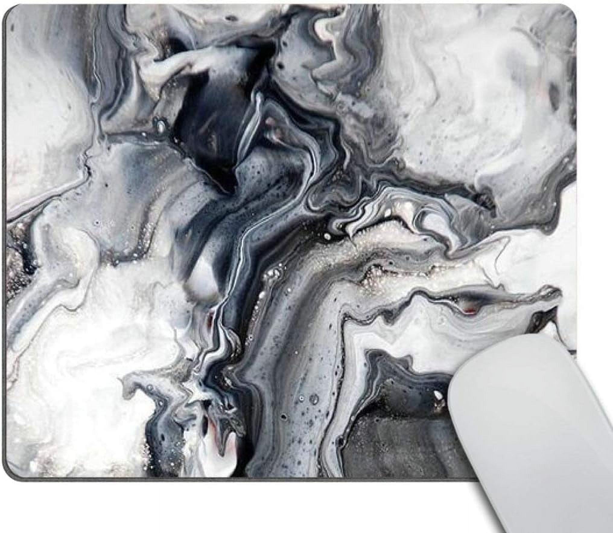 Abstract Marble Large Gaming Mouse Pad Custom Black and White Marble ...