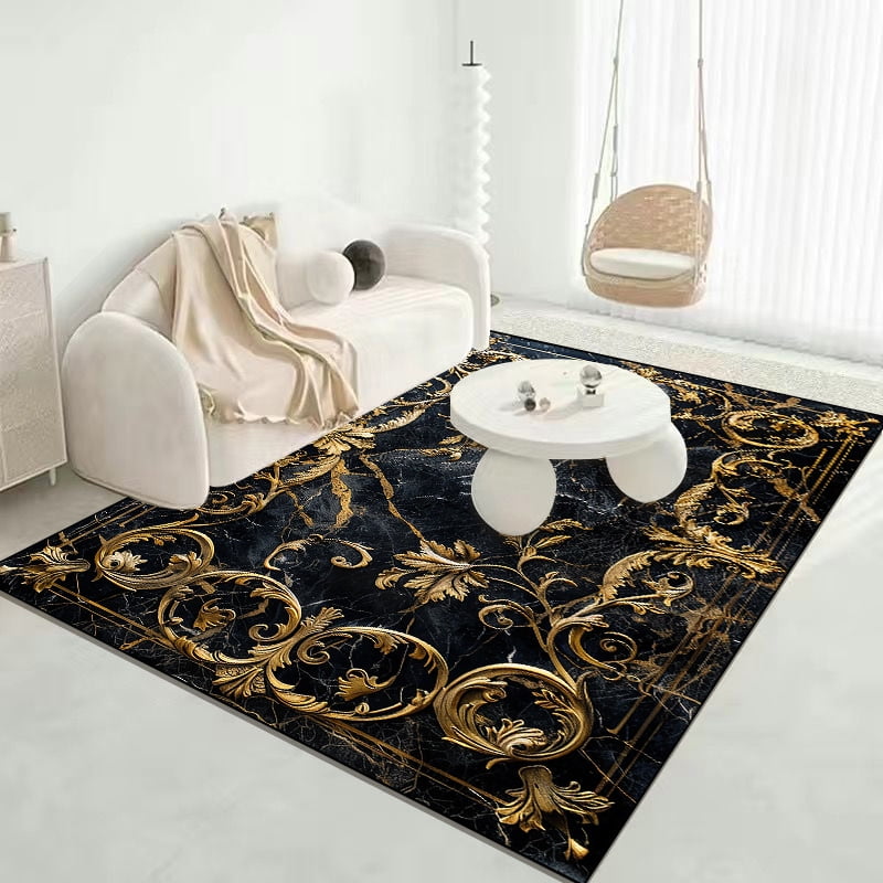Abstract Marble Luxury RUG FOR LIVE ROOM Easy Clean Large Area Room ...