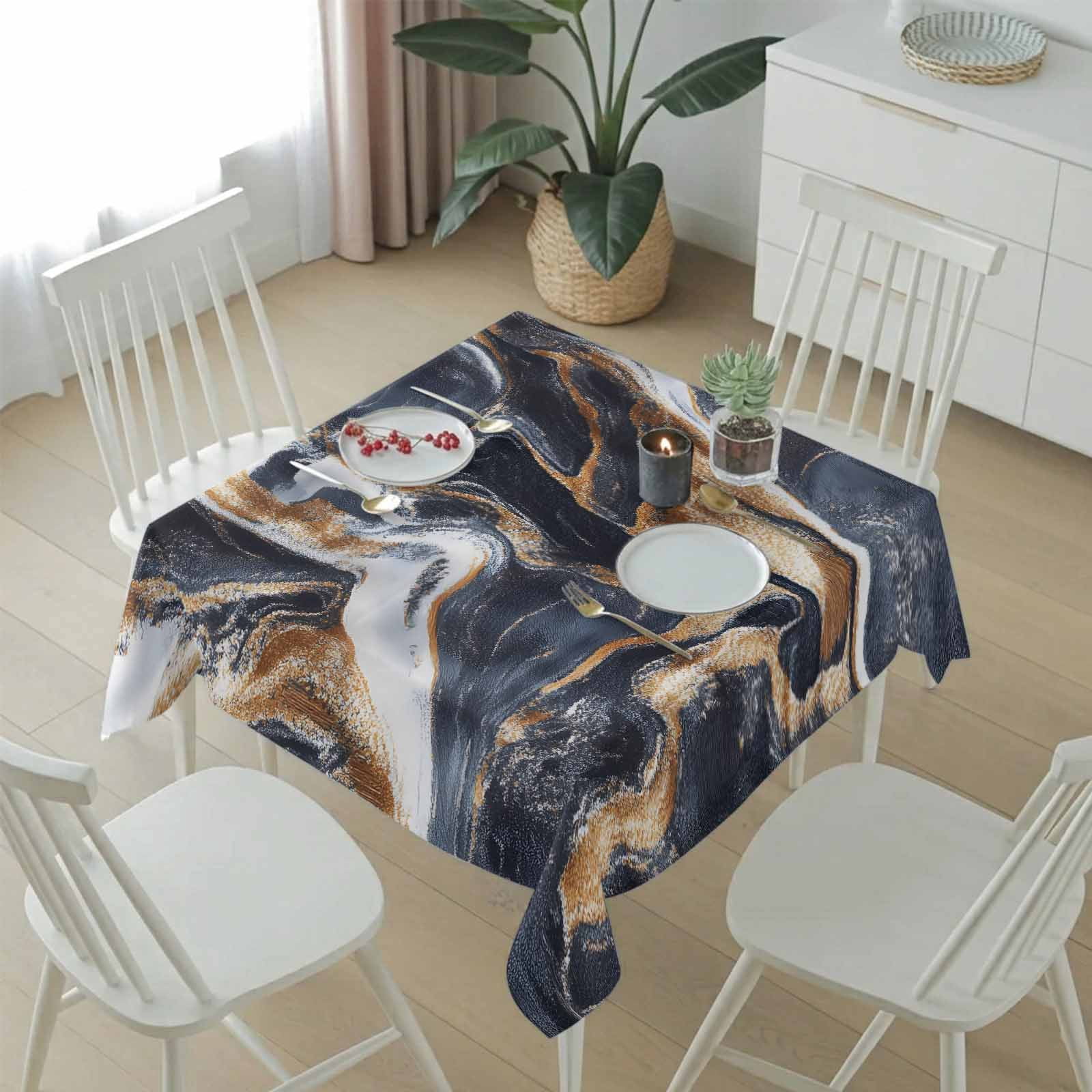 Abstract Marble Minimalist Art Table Cloth 60x60in, Waterproof Square ...