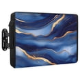 Abstract Marble Outdoor TV Cover 36 to 39 Inch Navy Gold Texture Modern ...