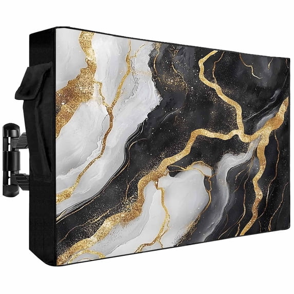 Abstract Marble Outdoor TV Cover 48 to 50 inch Gold Texture Simple ...