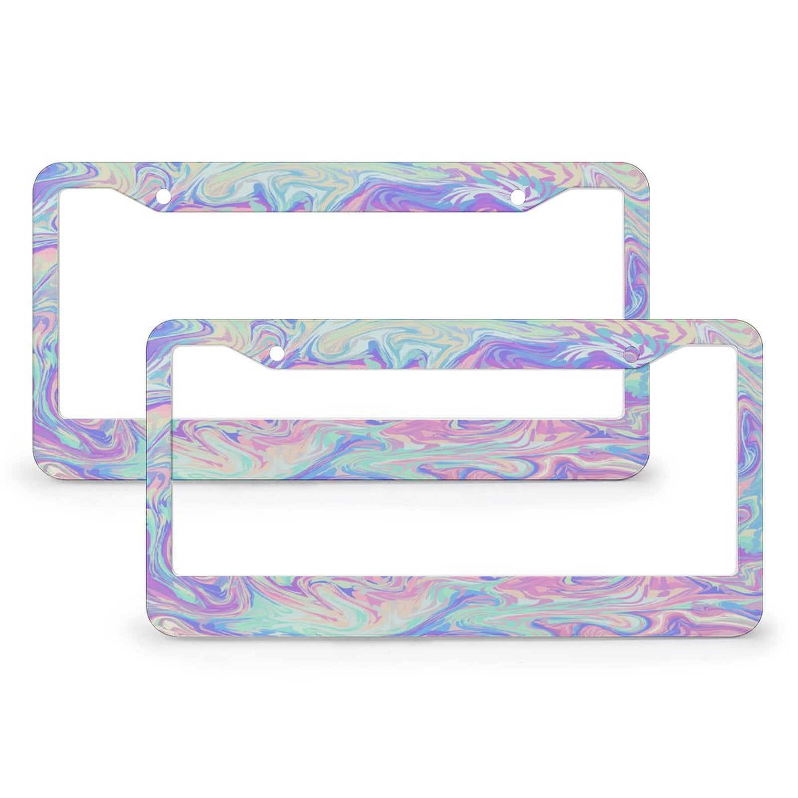 Abstract Marble Paint Texture Warp License Plate Frame - 2 Pack ...