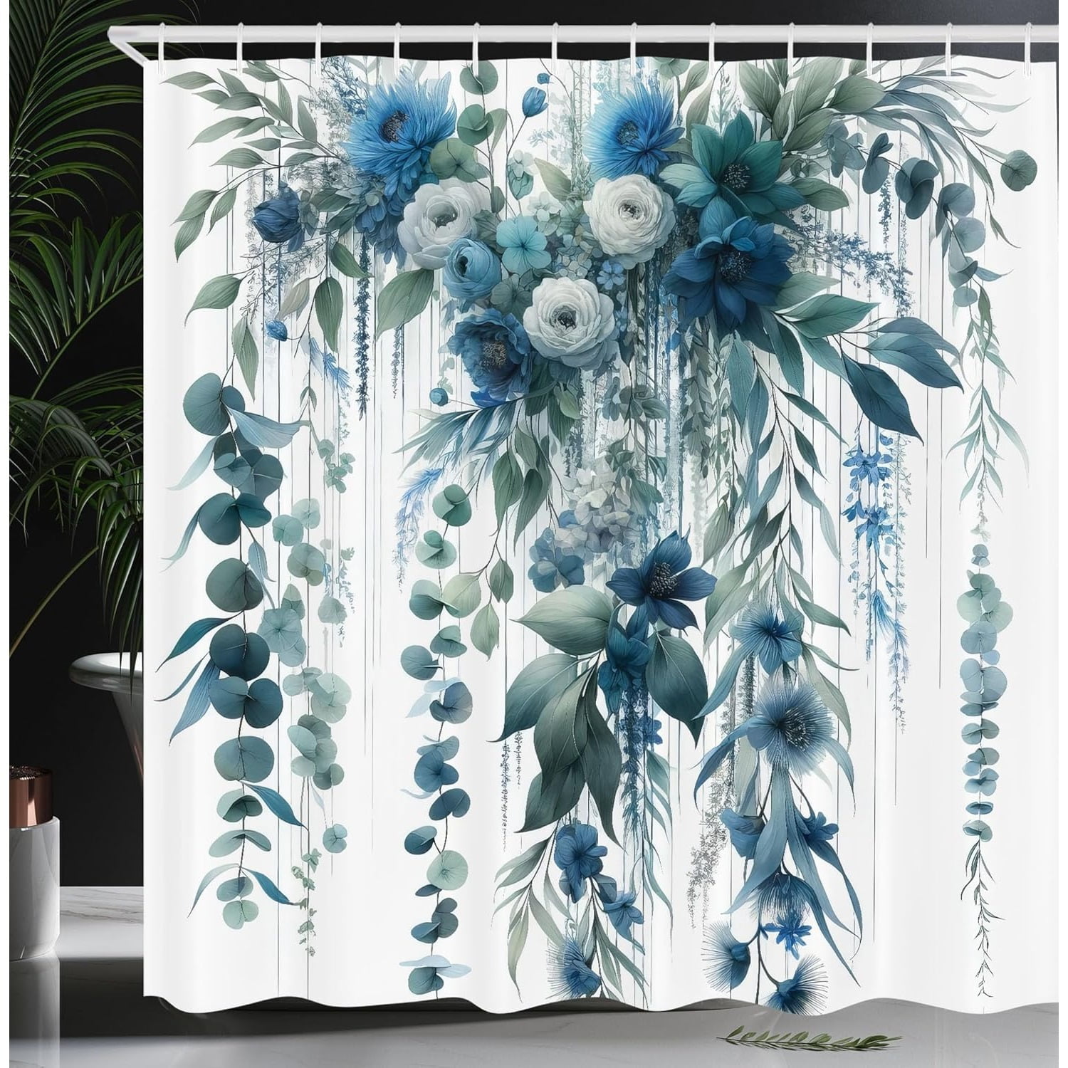 Abstract Marble Print Design of Greenery Clouds and Dreamy Leafy ...