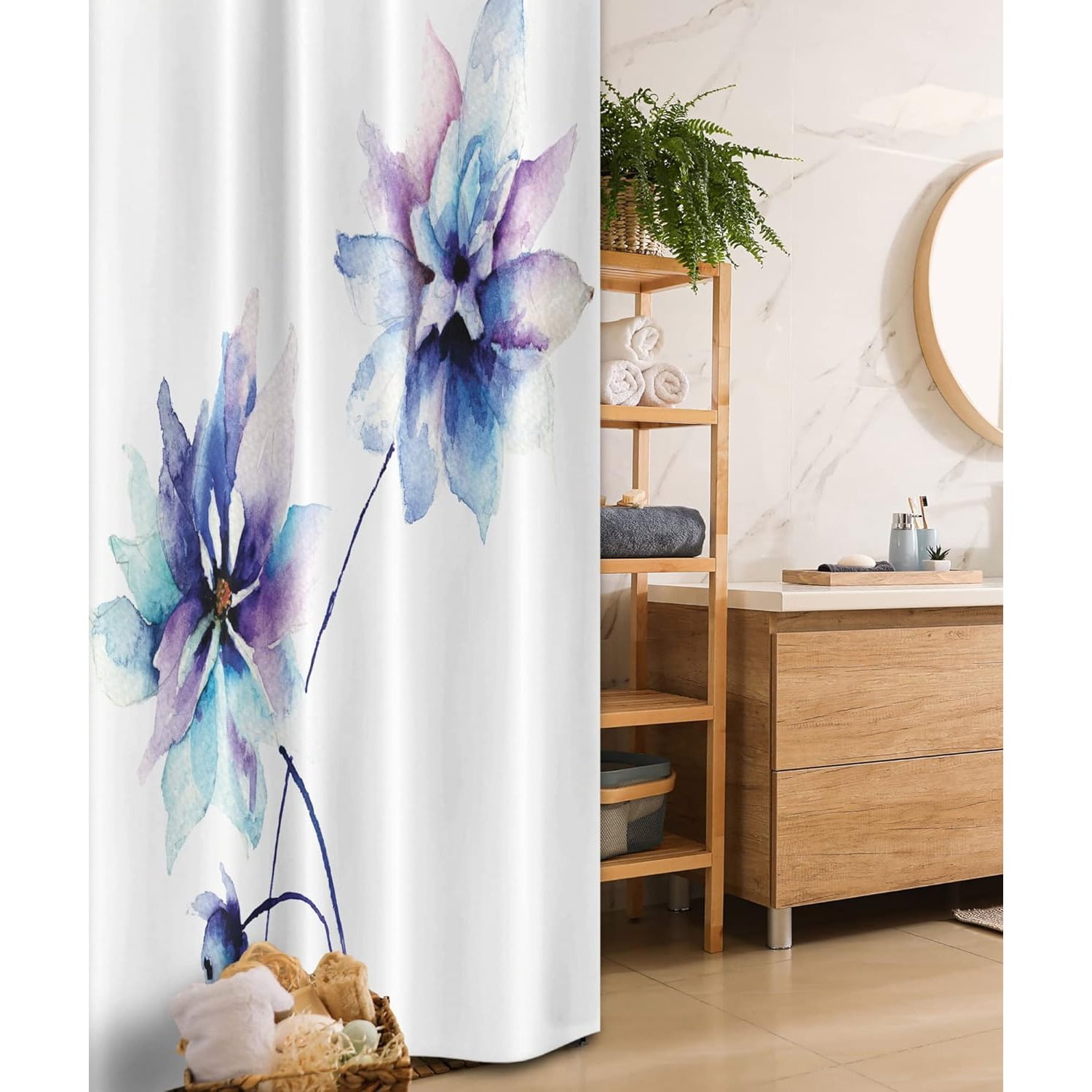 Abstract Marble Print Design of Greenery Clouds and Dreamy Leafy ...