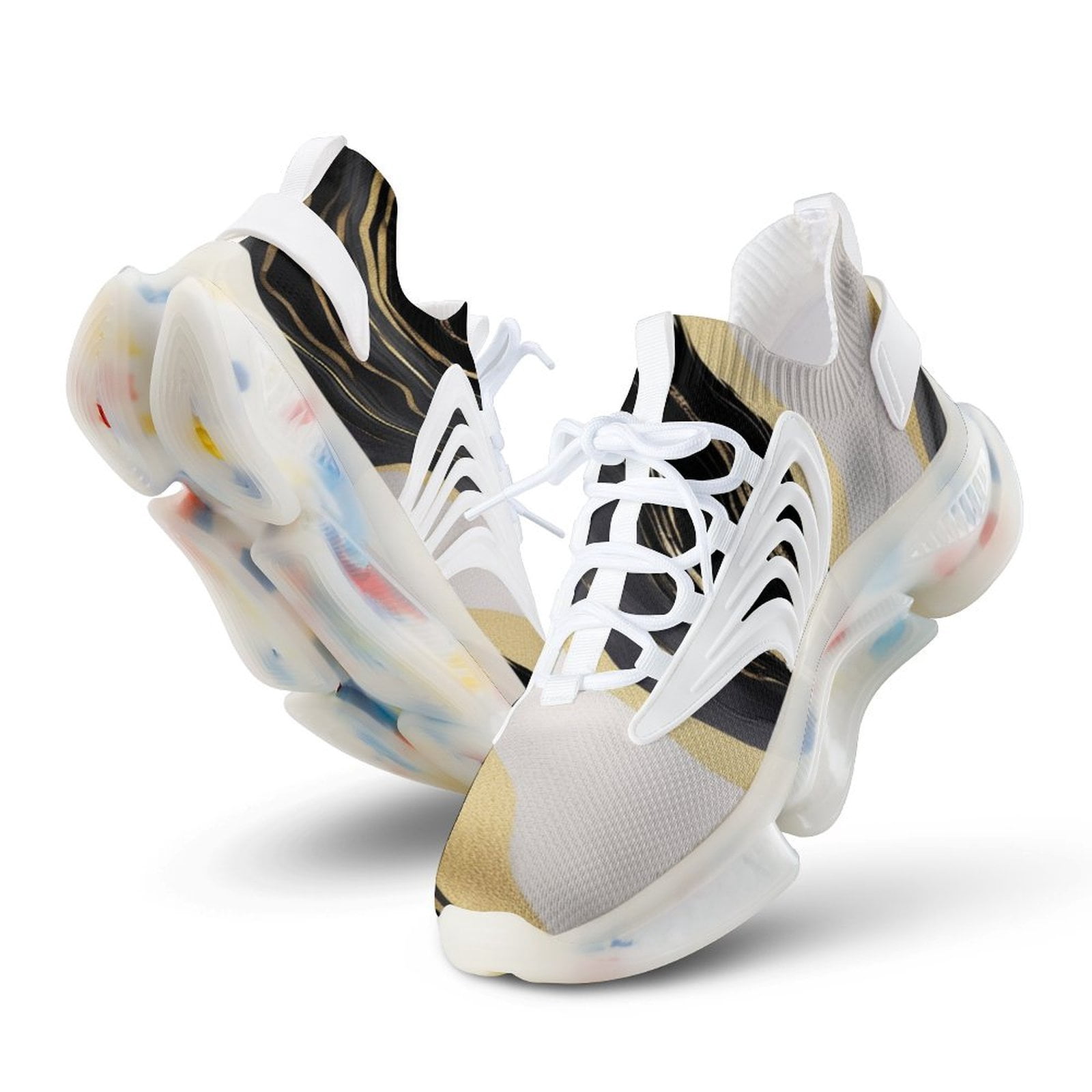 Abstract Marble Print Fabric Walking Shoes for Men Woman Lightweight ...