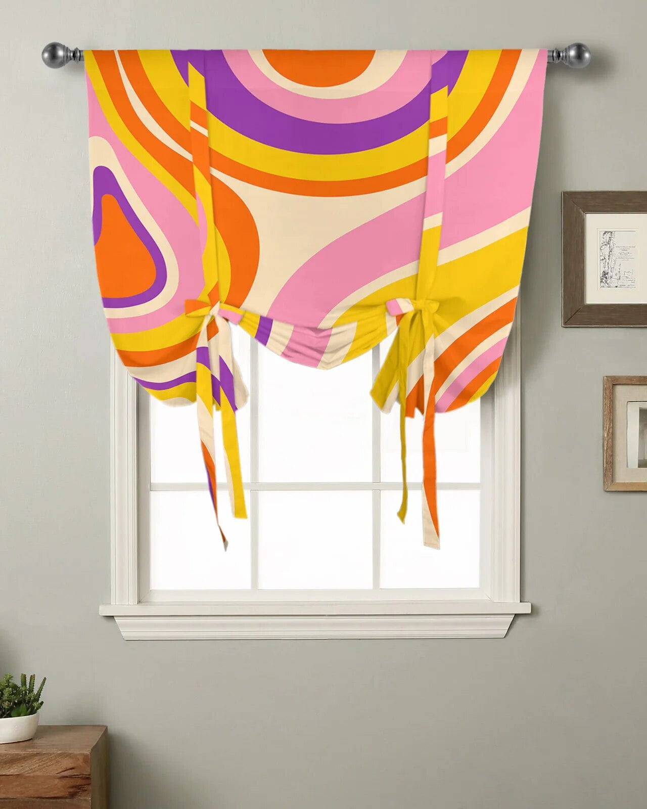 Abstract Marble Psychedelic Optical Illusion Kitchen Short Window ...