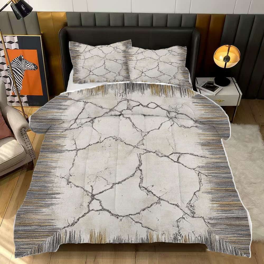 Abstract Marble Rug Design Comforter Set Queen Size Bedding Set For ...