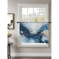 Abstract Marble Sheer Curtains 54 Inch Long 1 Panel Blue Yellow Oil ...