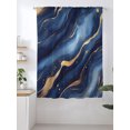 Abstract Marble Sheer Curtains 63 Inch Long 1 Panel Gold Navy Texture ...