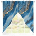 Abstract Marble Sheer Curtains Swag Valances for Windows Blue Gradient ...