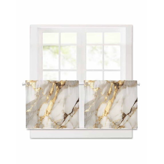 Abstract Marble Stone Texture Art Short Blackout Curtains 30 Inch Long ...