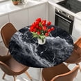 Abstract Marble Stone Texture Round Fitted Tablecloth with Elastic Edge ...