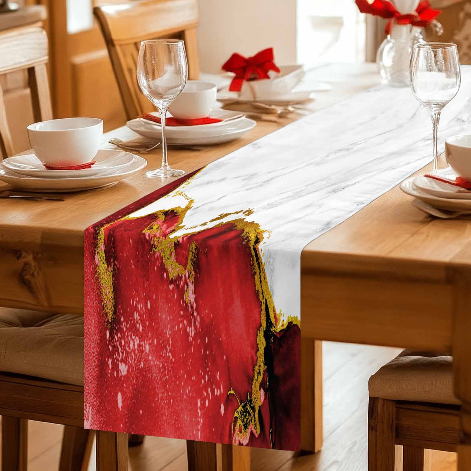 Abstract Marble Stone Texture Table Runner 36 Inches Long,Kitchen ...
