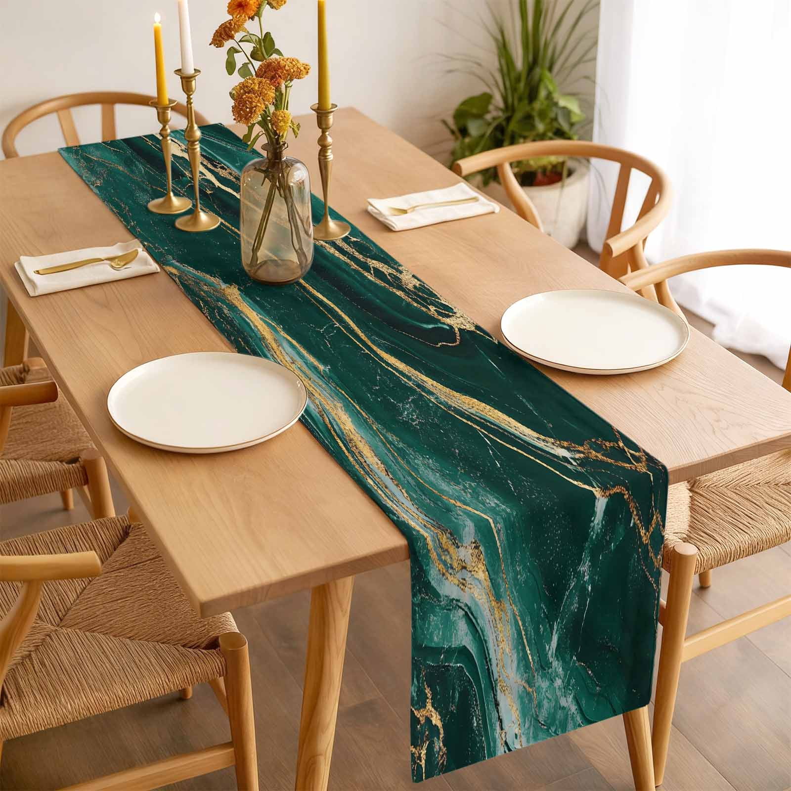 Abstract Marble Stone Texture Table Runner 90 Inches Long,Kitchen ...