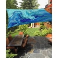 Abstract Marble Sun Shade Sail 12'X16' Turquoise Green Gradient Ocean ...