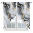Abstract Marble Swag Curtain Valance for Small Windows, Gradient Black ...