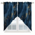 Abstract Marble Swag Curtain Valance for Window 2 Panels Blue Gold ...