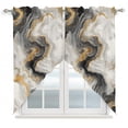 Abstract Marble Swag Curtain Valance for Window 2 Panels Gradient Black ...