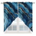 Abstract Marble Swag Curtain Valance for Window 2 Panels Teal Blue ...