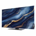 Abstract Marble TV Dust Cover 32 Inch, Gold Navy Texture Modern Style ...