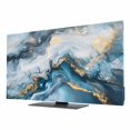 Abstract Marble TV Dust Cover 32 Inch, Gradient Blue Gold White Texture ...