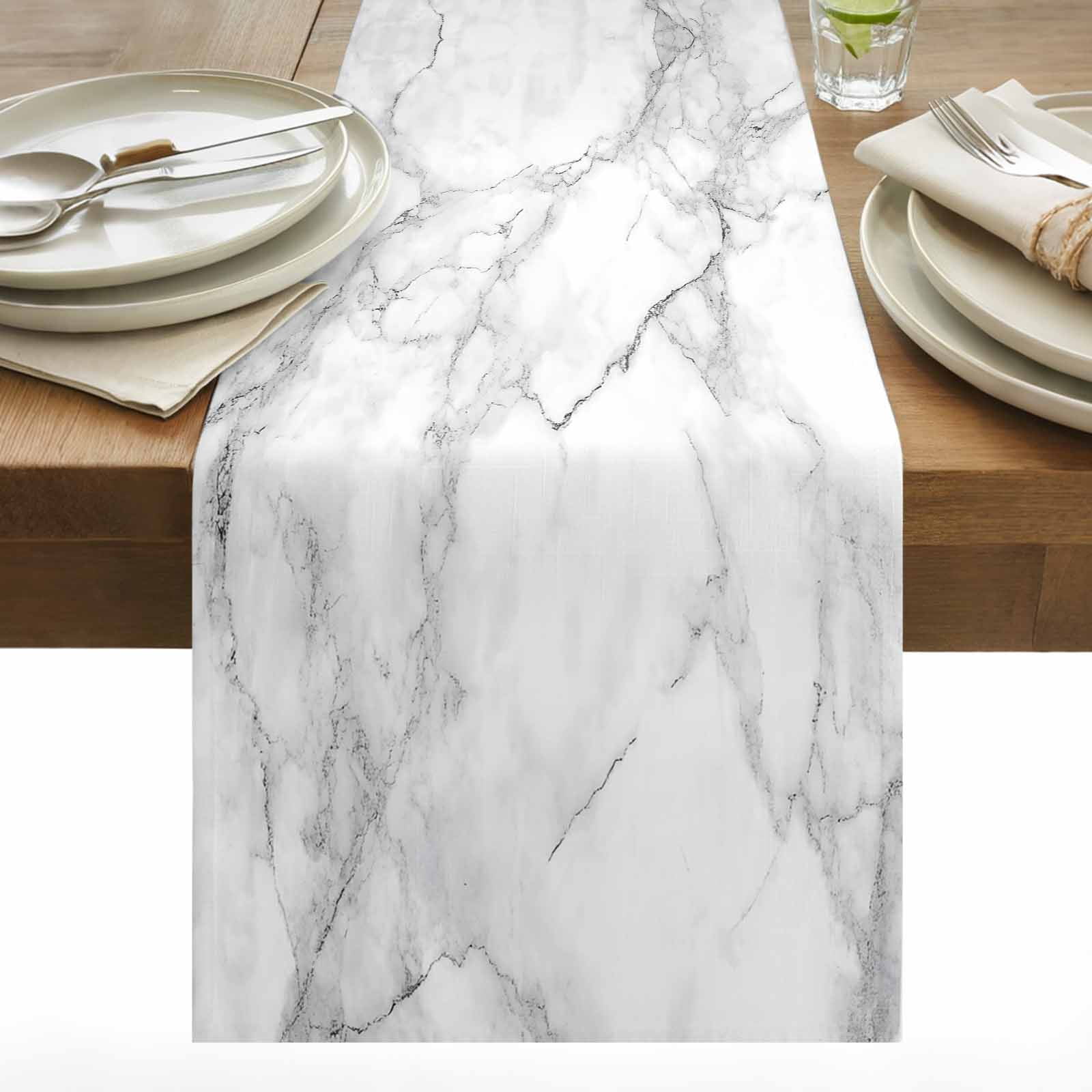 Abstract Marble Table Runner 13x90 inch Simple Marble Back Texture ...