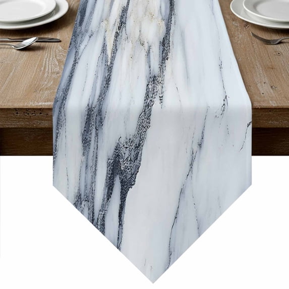 Abstract Marble Table Runner Linen Burlap Table Runner 48 Inches Long ...