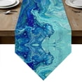 Abstract Marble Table Runner Linen Burlap Table Runner 72 Inches Long ...