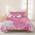 Abstract Marble Texture 3 Pieces Quilt Set,1 Quilt with 2 Shams,Modern ...