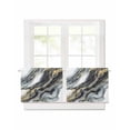 Abstract Marble Texture Art Short Blackout Curtains 24 Inch Long,Black ...