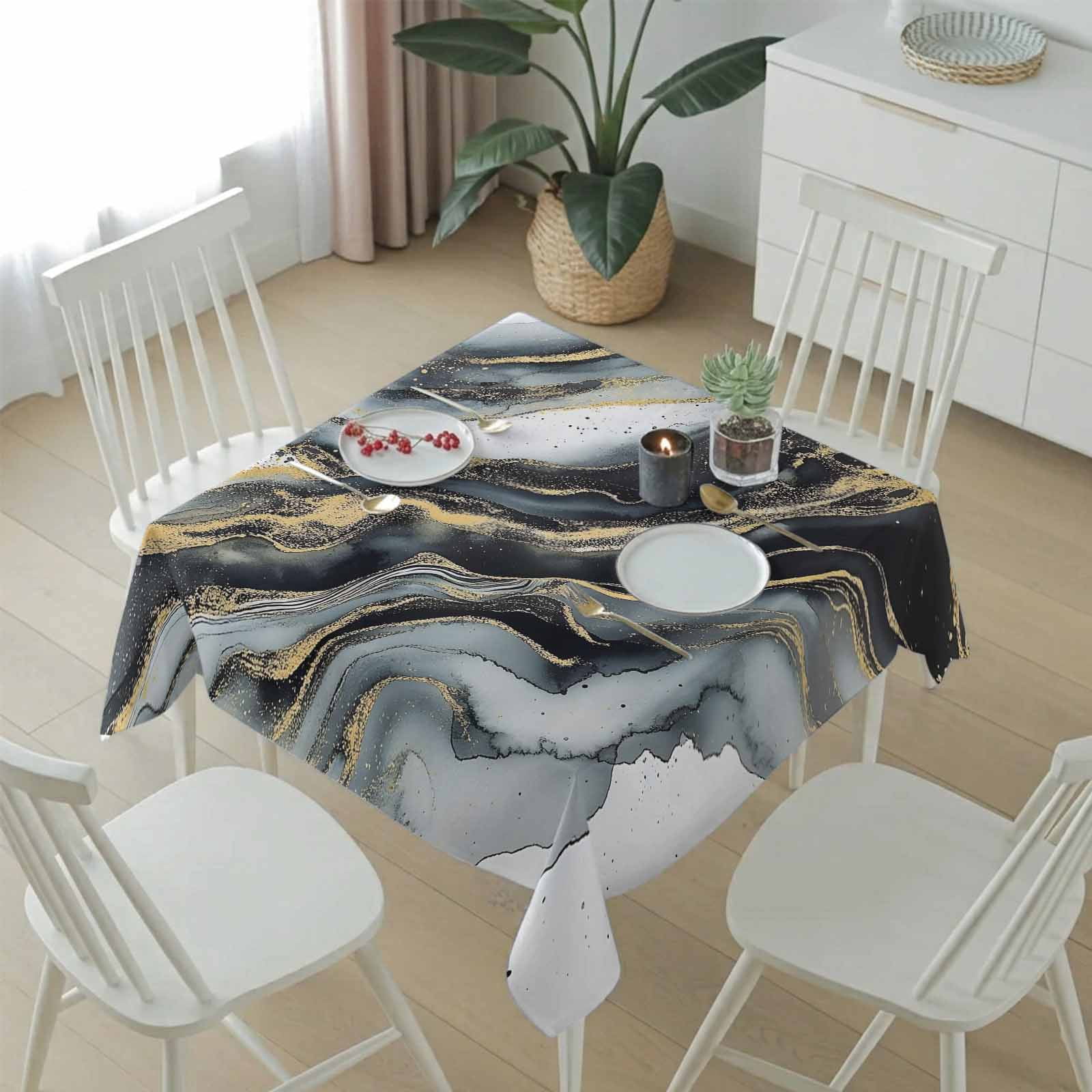 Abstract Marble Texture Art Table Cloth 54x54in, Waterproof Square ...
