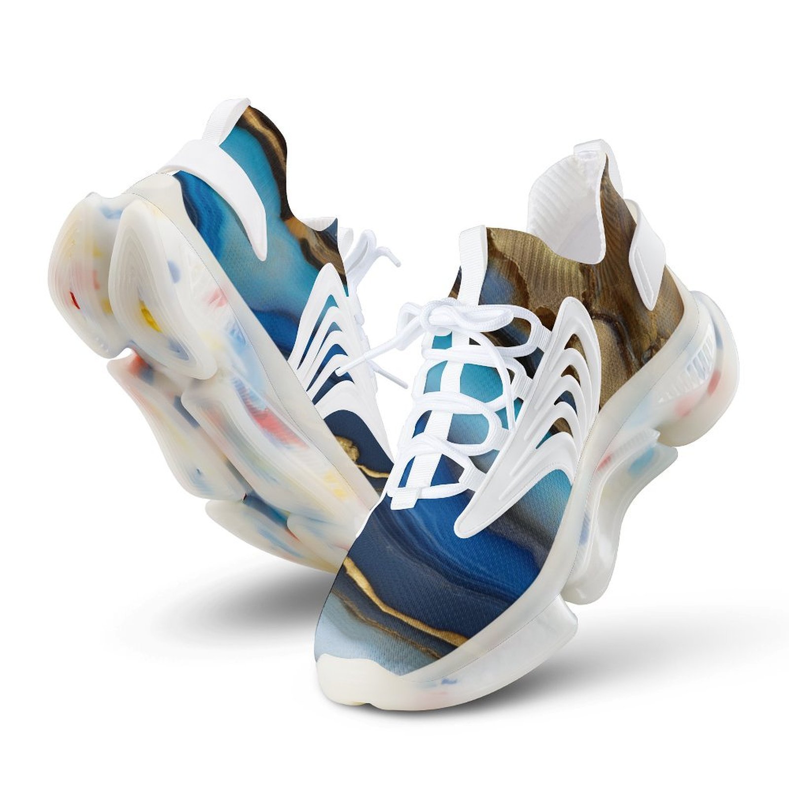 Abstract Marble Texture Art Walking Shoes for Men Woman Lightweight ...